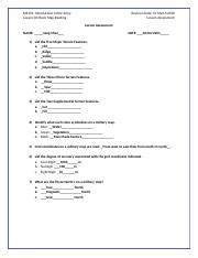Basic Map Reading Quiz Docx MS101 Introduction To The Army Lesson 04 Basic Map Reading
