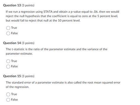 Solved If We Run A Regression Using Stata And Obtain A