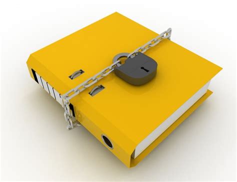 Premium Photo Data Safety Folder Locked With Chain Rendered Illustration