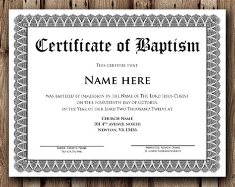 Microsoft Word Baptism Certificate Template Best Professionally