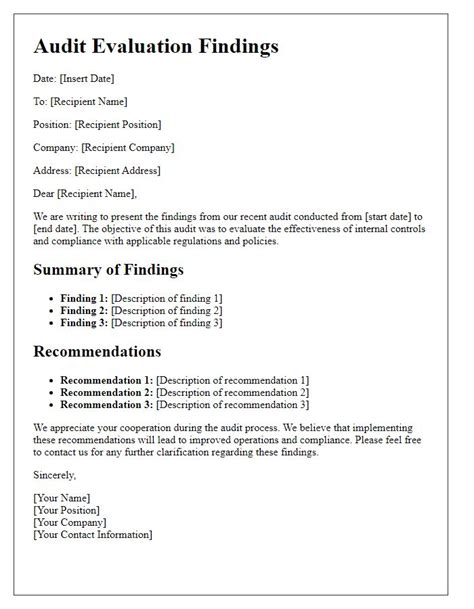 Letter Template For Audit Report Findings Free Samples In PDF Letterin