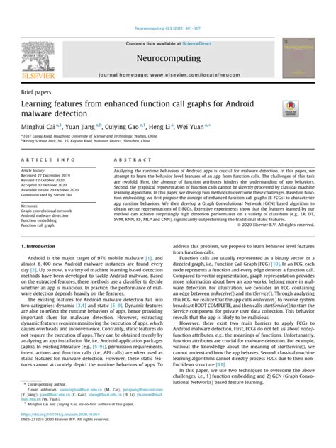 Cai Et Al 2021 Learning Features From Enhanced Function Call Grap