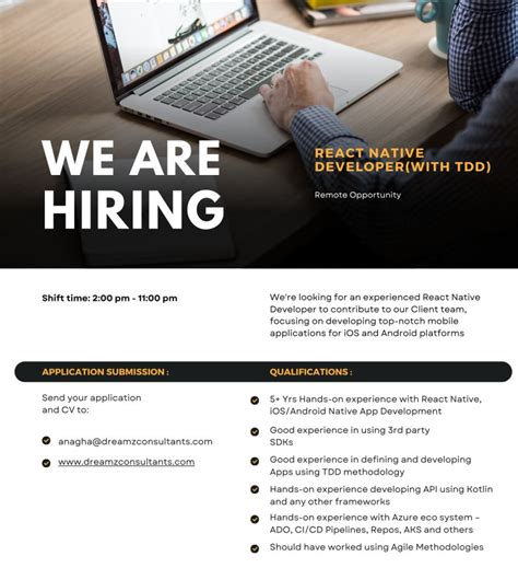 Dreamz Consultants On Linkedin Reactnative Remoteopportunity