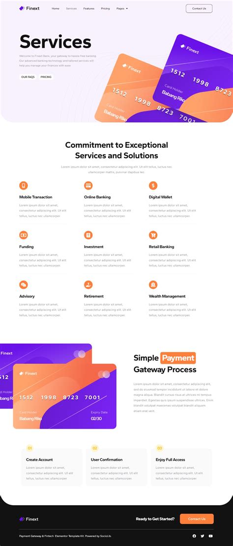 Finext Payment Gateway And Fintech Elementor Template Kit By Sociolib