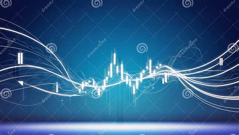 Abstract Blue Digital Data Visualization Of Rising Stock Market Trend Generative Ai Stock