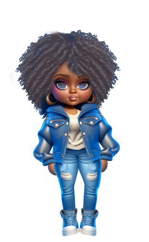 Casual Melanin Girl Blue Jeans Ai Generated Custom Edits 25034167 Png