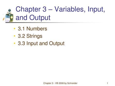 Ppt Chapter 3 Variables Input And Output Powerpoint Presentation