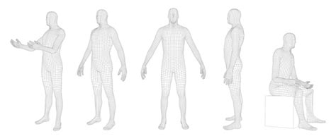 Premium Vector Wireframe Human Body Polygonal 3d Mesh Male Character Man Dummy Hologram Grid