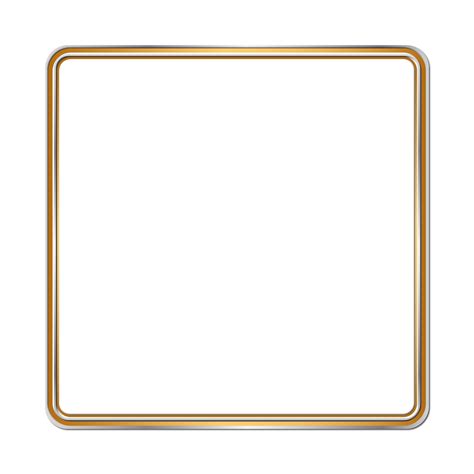 Rectangle Golden Frame Border 39133506 PNG