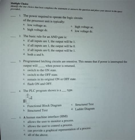 Solved Multiple Choice Identify The One Choice That Best Chegg