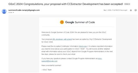 Sunainha Vijay On Linkedin Gsoc Opensource Excited Ccextractor