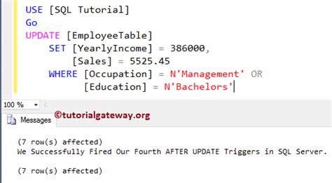 After Update Triggers In Sql Server