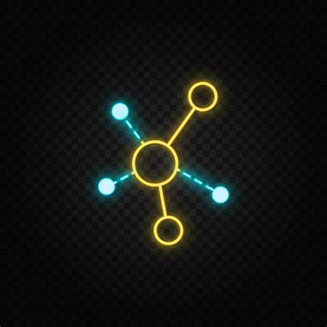 Connections Graph Neon Icon Blue And Yellow Neon Vector Icon