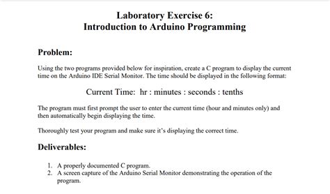Solved Laboratory Exercise Introduction To Arduino Chegg Com