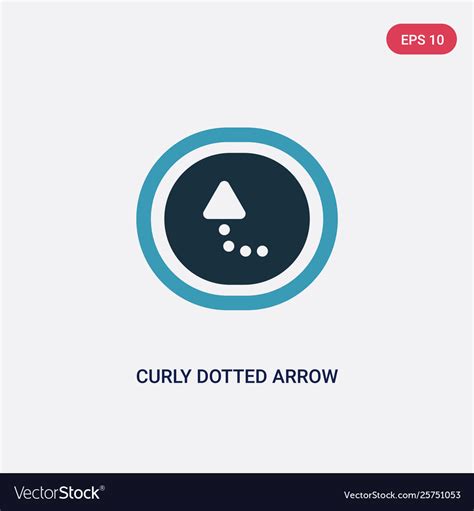 Two Color Curly Dotted Arrow Icon From User Vector Image