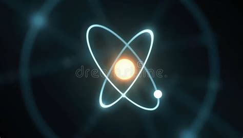 Atomic Representation With Glowing Nucleus And Electron Orbits Generative AI Stock Illustration