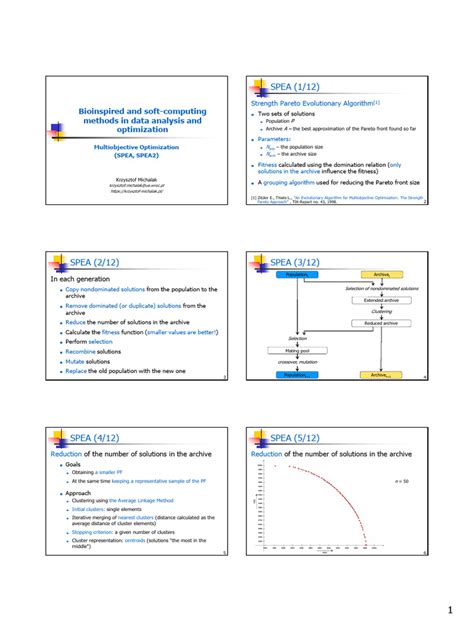 Bscm 03 Multiobjective Optimization Spea Pdf Cluster Analysis Mathematical Optimization