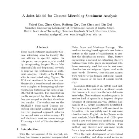 A Joint Model For Chinese Microblog Sentiment Analysis Acl Anthology