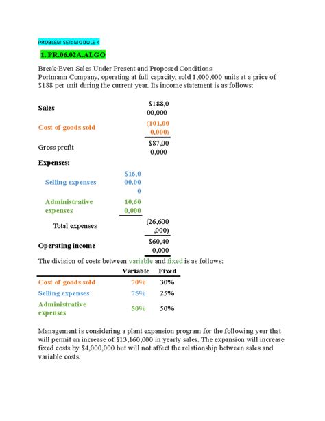 Problem Set Mod 4 None To Give Problem Set Module 4 Pr0602a
