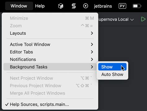 Background Tasks PyCharm Documentation