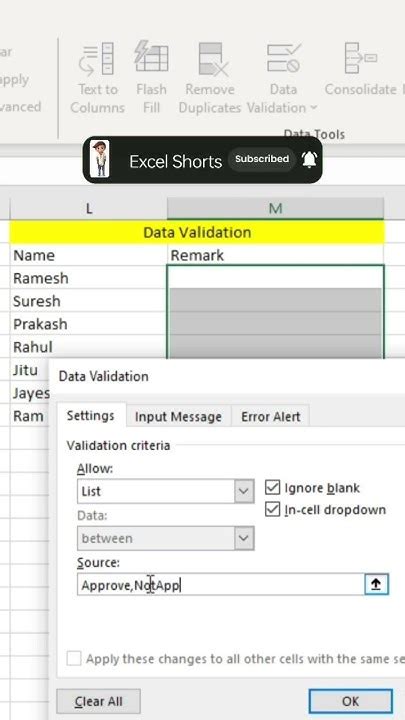 how to use excel data validation to improve your spreadsheet excel datavalidation youtube
