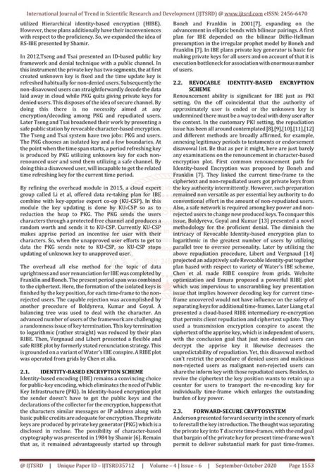 identity based encryption utilizing revocable capacity of distributed computing in secure