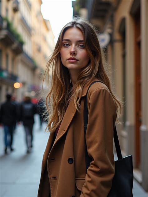 Woman As Digital Nomad In Barcelona Center 12668498 Royalty Free Ai Photo And Video Generator