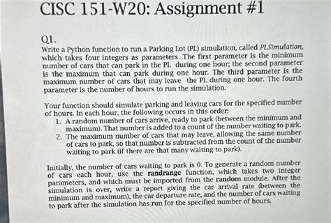 Solved Cisc 151 W20 Assignment 1q1write A Python Function