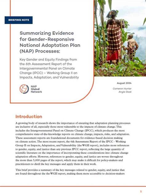 Summarizing Evidence For Gender Responsive National Adaptation Plan
