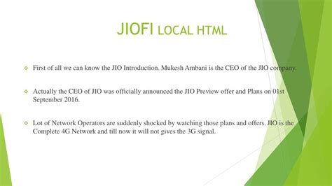 PPT Jiofi Local Html And Its Settings PowerPoint Presentation Free Download ID