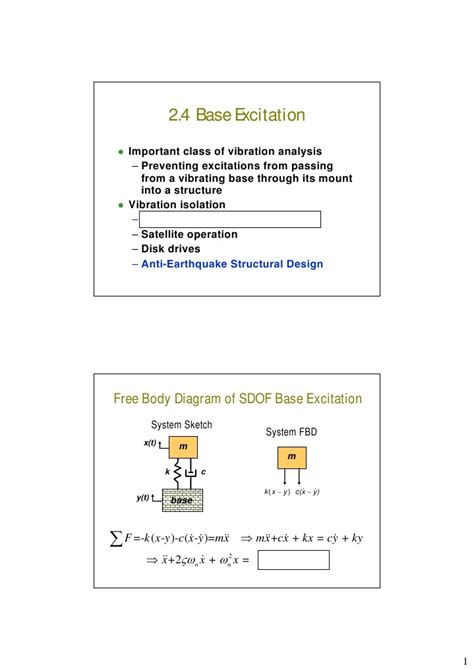 base excitation nonlinear system physics and mathematics