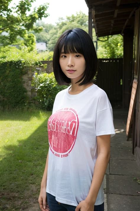 A Japanese Lady Look At Viewr Very Short Hair Skinny Seaart Ai