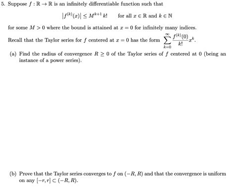 Solved Suppose F R→r Is An Infinitely Differentiable