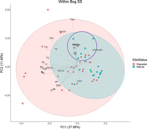 Biplot Of Principal Component Analysis Pca For Within Bog Small Download Scientific Diagram