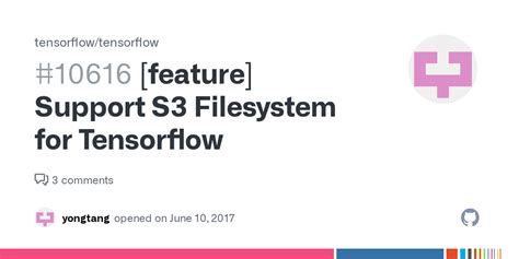 Feature Support S3 Filesystem For Tensorflow Issue 10616
