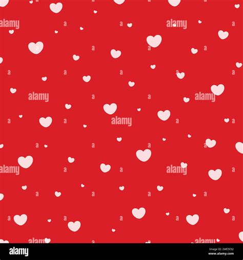 Abstract Seamless Heart Pattern Background Paper Red Hearts And Dots Isolated On White