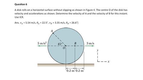 Solved Question 6a Disk Rolls On A Horizontal Surface