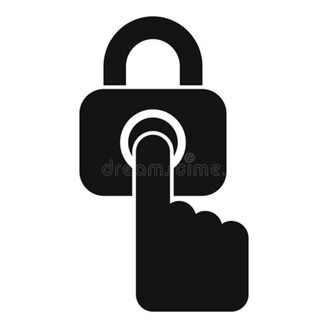 Fingerprint Padlock Icon Simple Vector Secure Robbery Stock Vector Illustration Of Attack