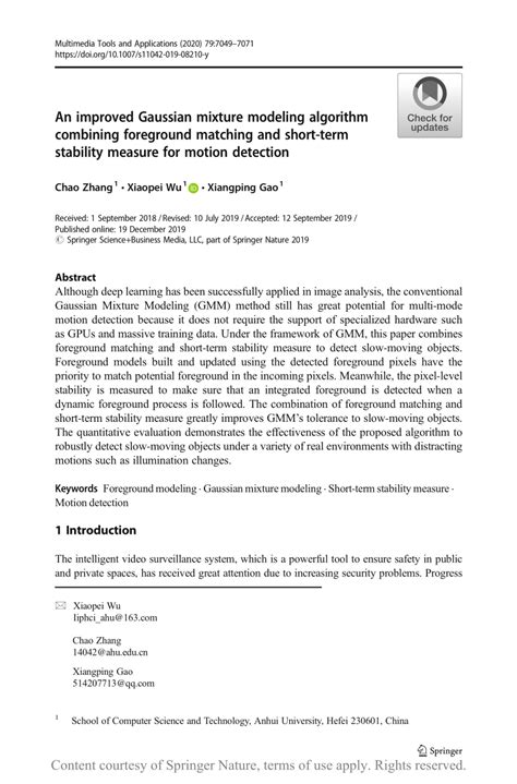 an improved gaussian mixture modeling algorithm combining foreground