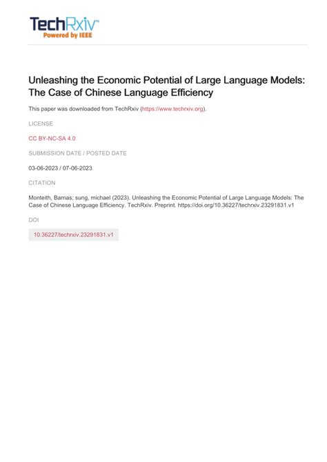 Pdf Unleashing The Economic Potential Of Large Language Models The