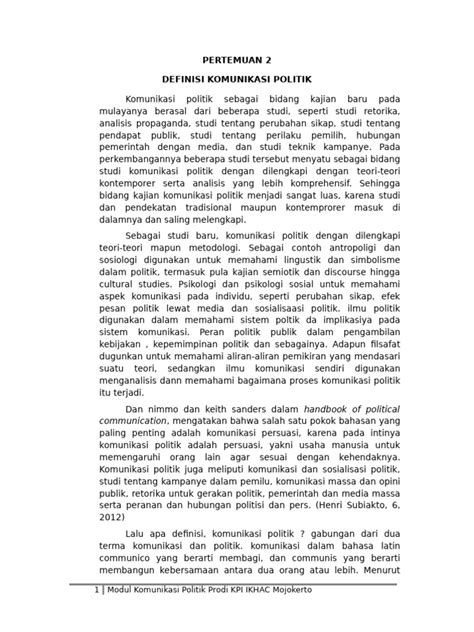 Modul Komunikasi Politik Pdf