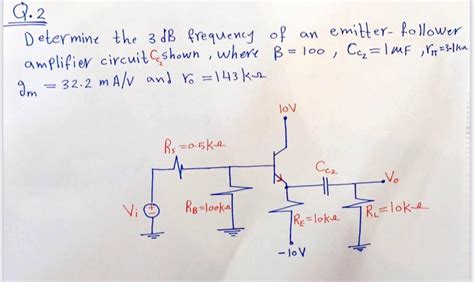 solved q 2 determine the 3 db frequency of an emitter