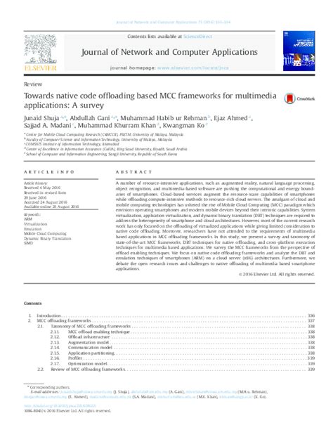Pdf Towards Native Code Offloading Based Mcc Frameworks For
