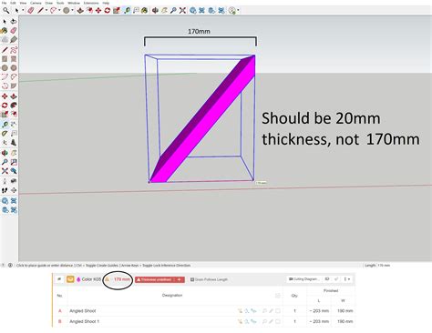 Opencutlist Thickness Undefined Issue On Sloping Component