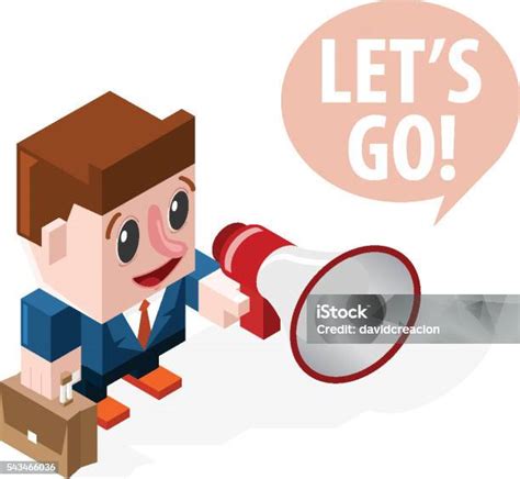 흰색 배경에 메가 폰만화 사업가 등측투영법에 대한 스톡 벡터 아트 및 기타 이미지 등측투영법 말하기 3차원 형태 Istock