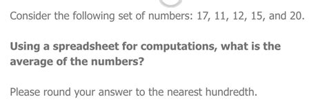 Solved Consider The Following Set Of Numbers 17 11 12 15 Chegg Com