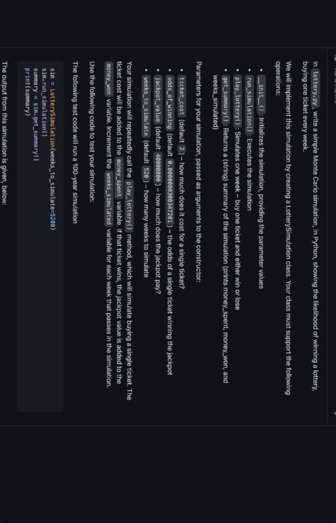 Solved In Lotterypy Write A Simple Monte Carlo Simulation