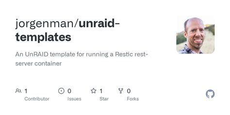 Github Jorgenman Unraid Templates An Unraid Template For Running A Restic Rest Server Container