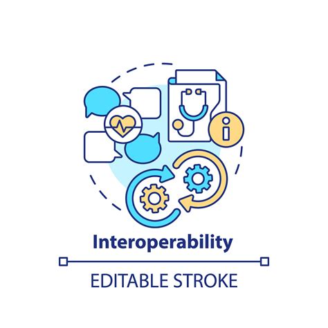 2d Editable Multicolor Icon Interoperability Concept Isolated Vector