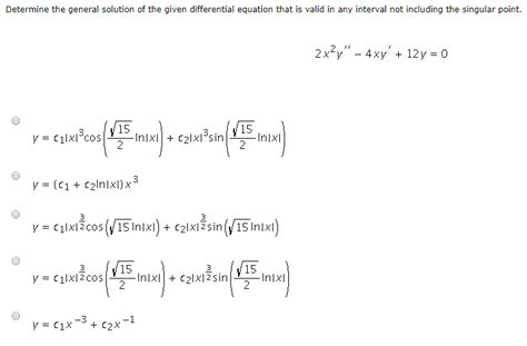 Solved Determine The General Solution Of The Given